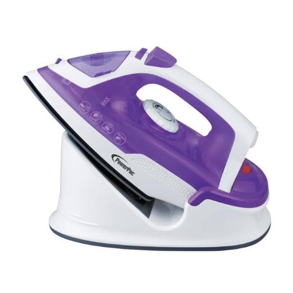 POWERPAC PPIN1014 CORDLESS STEAM&SPRAY IRON W/CERAMIC PLATE 1400W ...